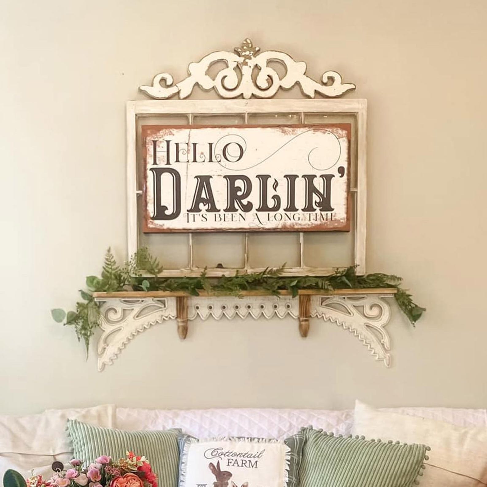 Hello Darlin' Canvas Sign: Modern Farmhouse Wall Art - Etsy