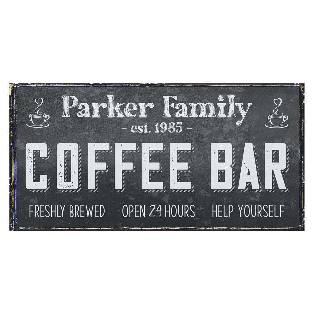 Personalized Coffee Bar Sign Modern Farmhouse Decor Large | Etsy