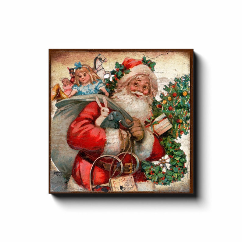 Vintage Santa Sign Modern Farmhouse Home Decor Vintage - Etsy