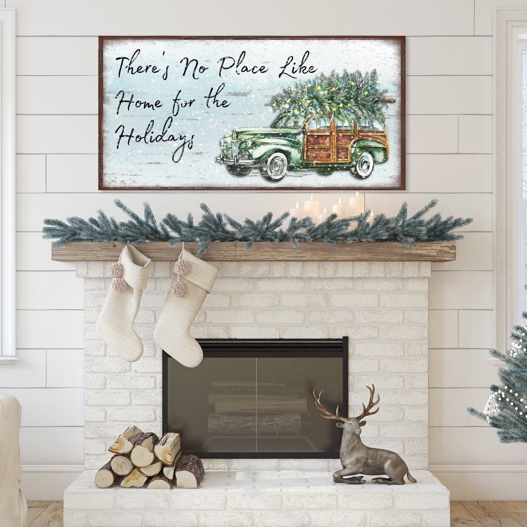 Holiday Decor, Home for the Holidays Canvas Sign, Modern Farmhouse ...