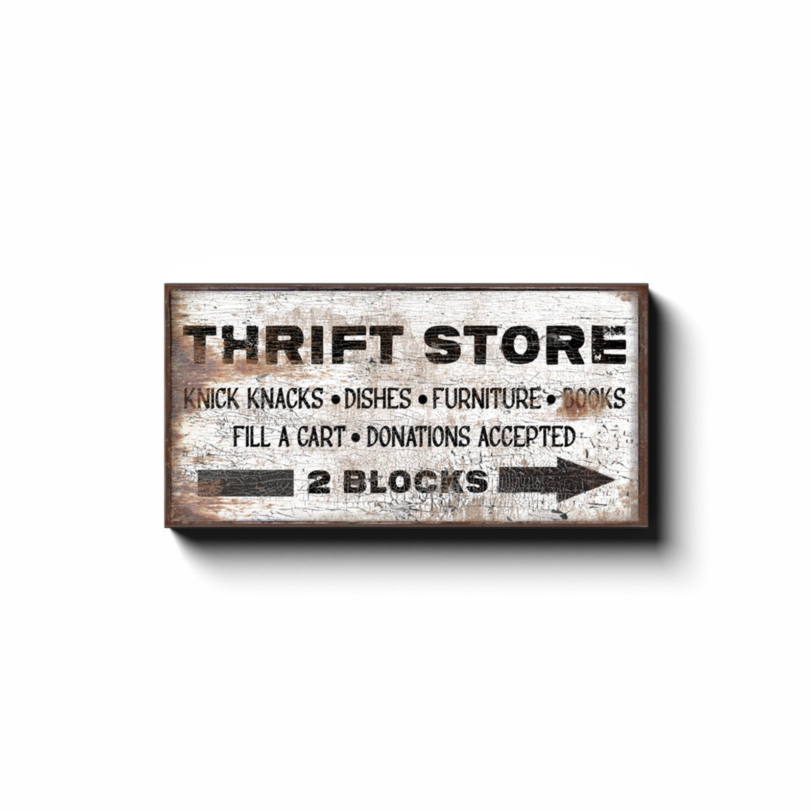 Thrift Store Sign Modern Farmhouse Decor Large Canvas Wall - Etsy