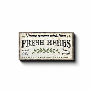 Fresh Herbs Sign, Modern Farmhouse Decor, Large Canvas Sign, Farmhouse ...