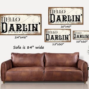 Hello Darlin' Canvas Sign: Modern Farmhouse Wall Art - Etsy