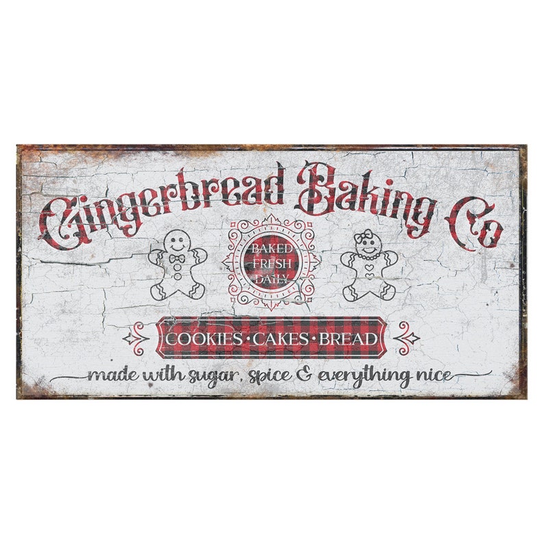 Gingerbread Baking Co Sign Modern Farmhouse Decor Christmas - Etsy
