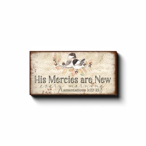 His Mercies Are New Every Morning, Christian Gifts, Christian Canvas ...