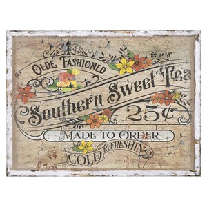 Southern Sweet Tea Sign, Farmhouse Decor, Vintage Fall Decor, Large ...