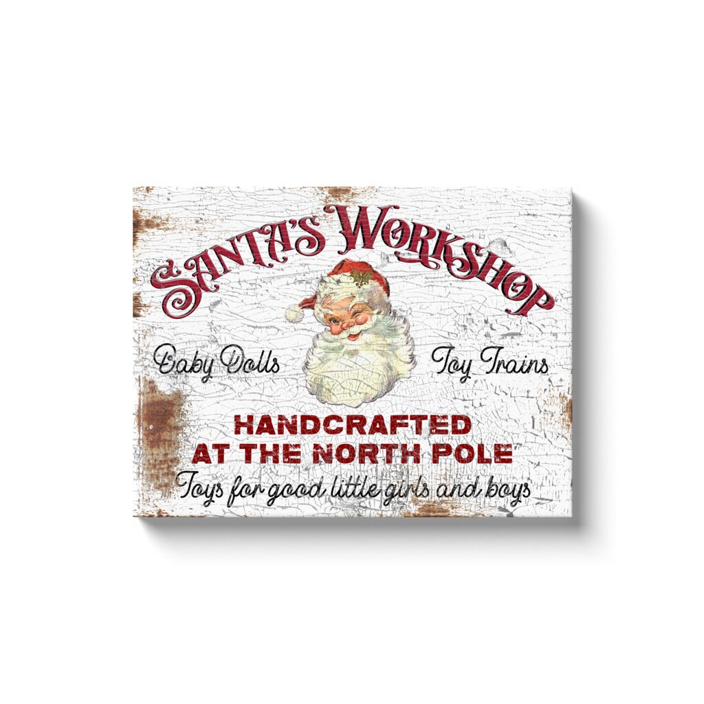 Santa's Workshop Sign Vintage Holiday Decor Vintage - Etsy Canada
