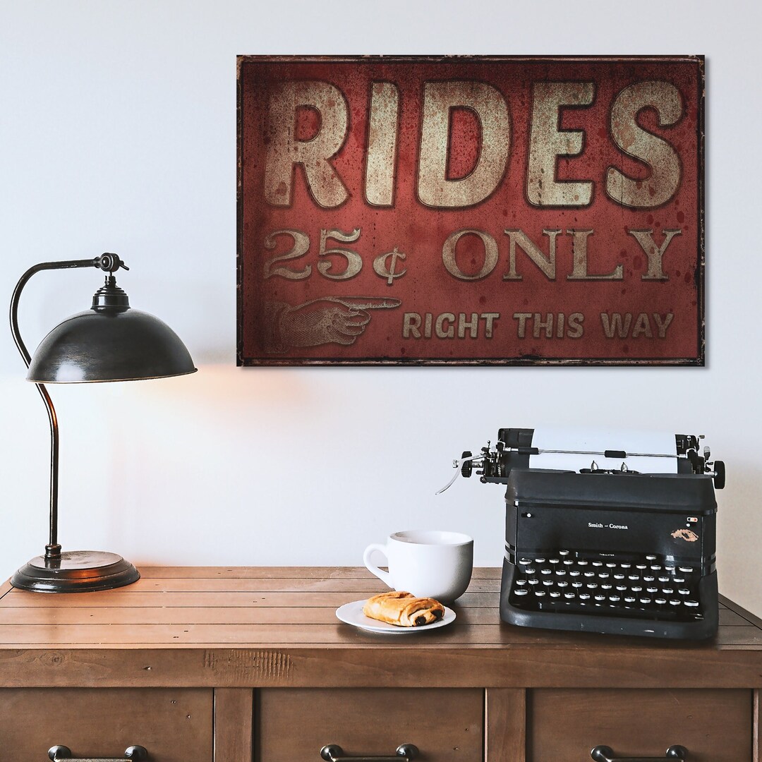 Vintage Carnival Sign, Canvas Wall Art, Faux Metal Sign, Vintage ...