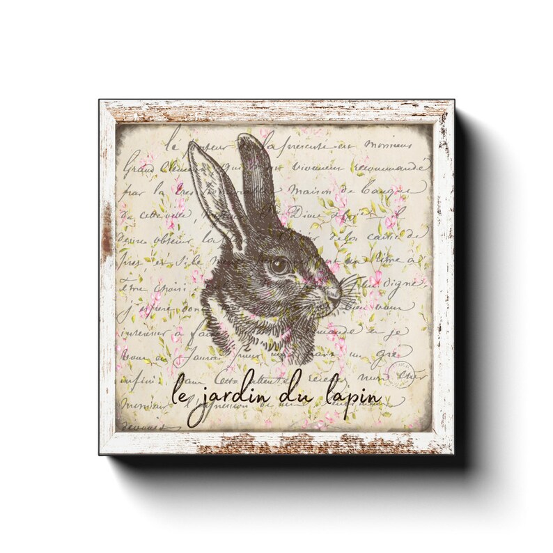 The Rabbits Garden Sign Le Jardin Du Lapin French Country | Etsy