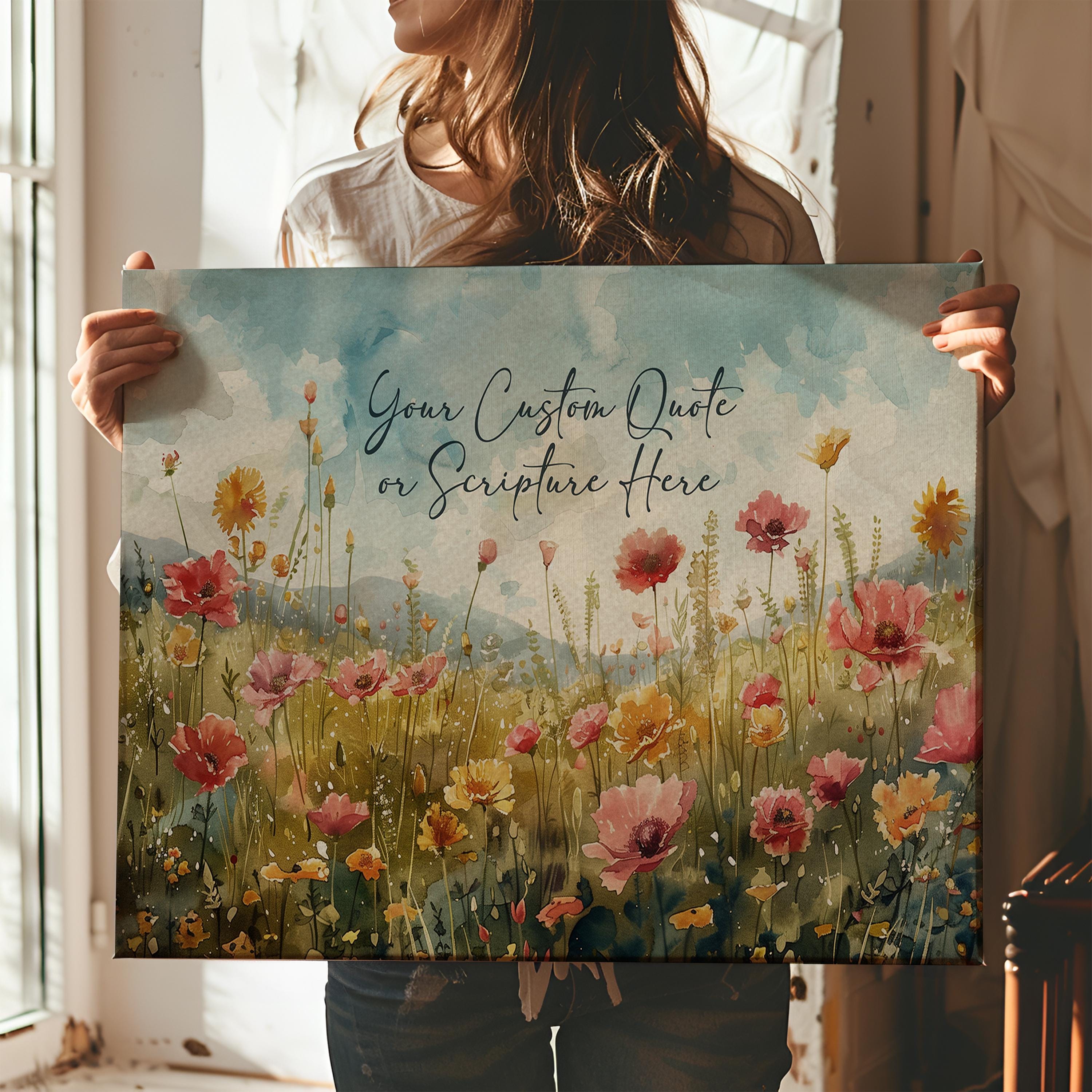 Custom Scripture Canvas: Watercolor Floral Christian Wall Art - Etsy