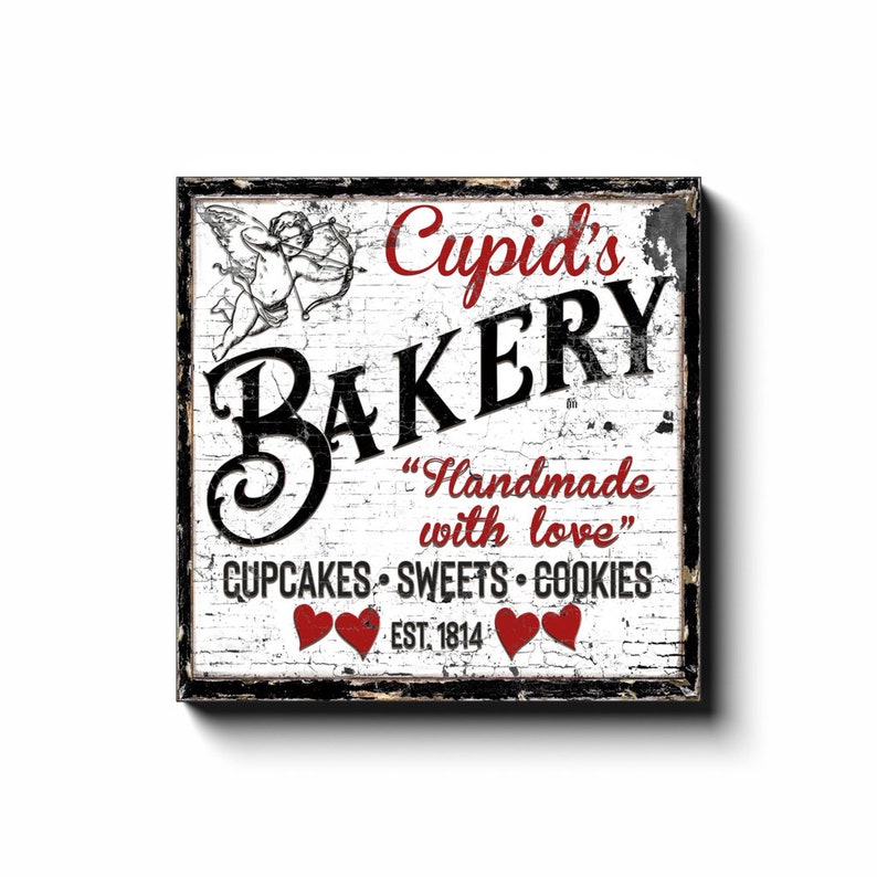 Cupids Bakery Valentines Day Decor Valentines Wall Art - Etsy
