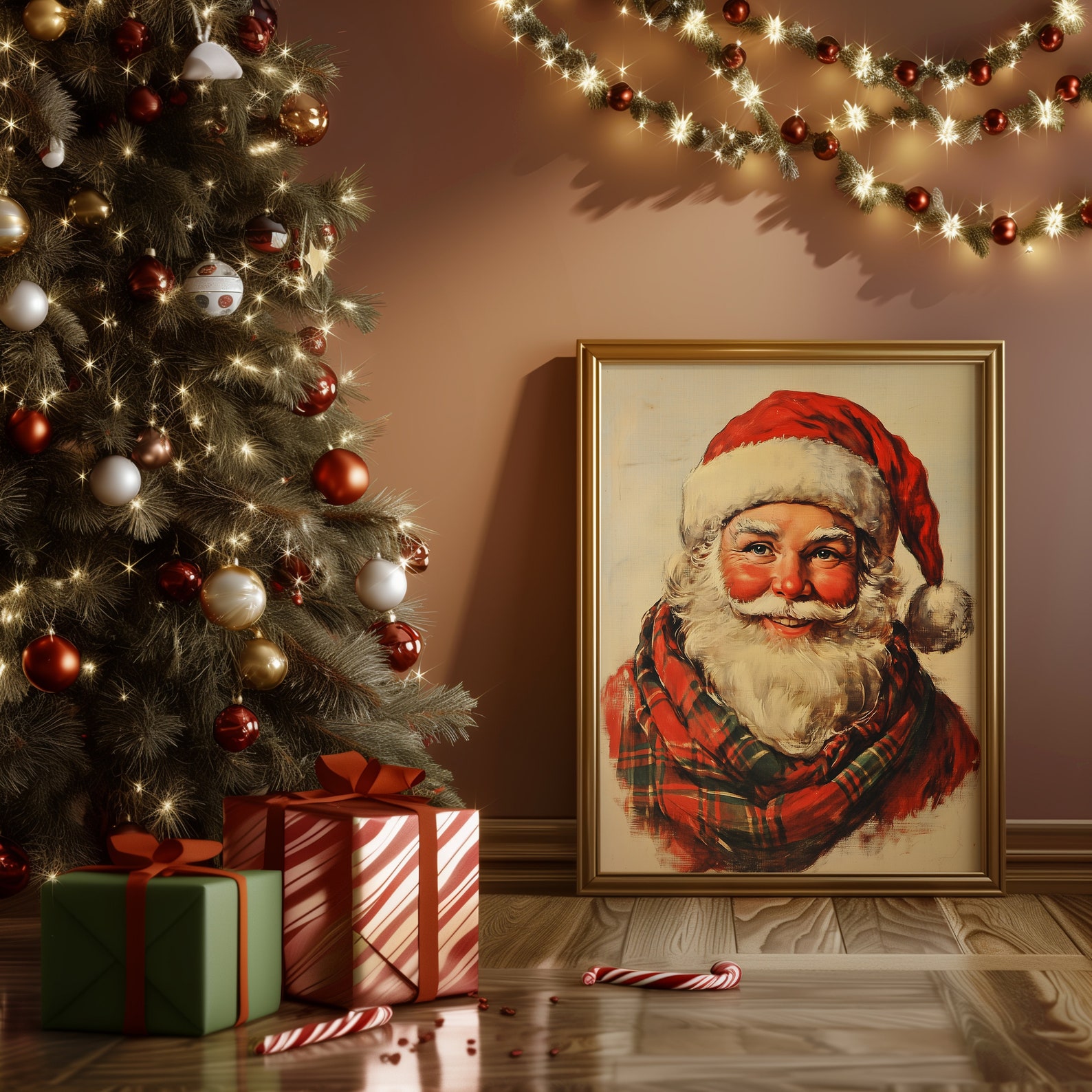Vintage Santa Claus Illustration: Classic Christmas Art (digital ...