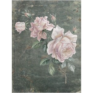 Pink Roses Canvas Flat, Vintage Spring Decor, Vintage Decor, Rolled ...