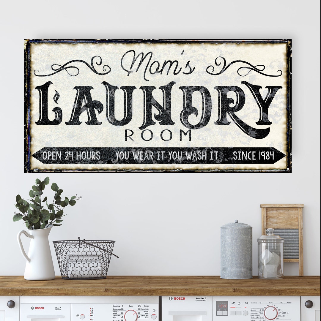Personalized Laundry Room Canvas Sign With Modern Farmhouse Decor - Etsy
