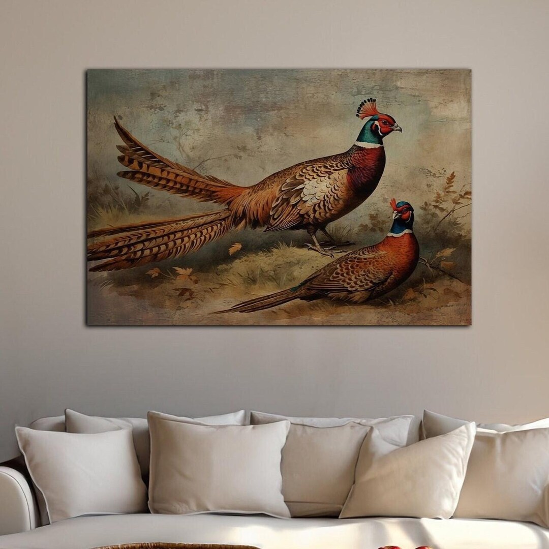 Pheasant Art, Pheasant Gift, Pheasant Decor, Large Canvas Wall Art ...