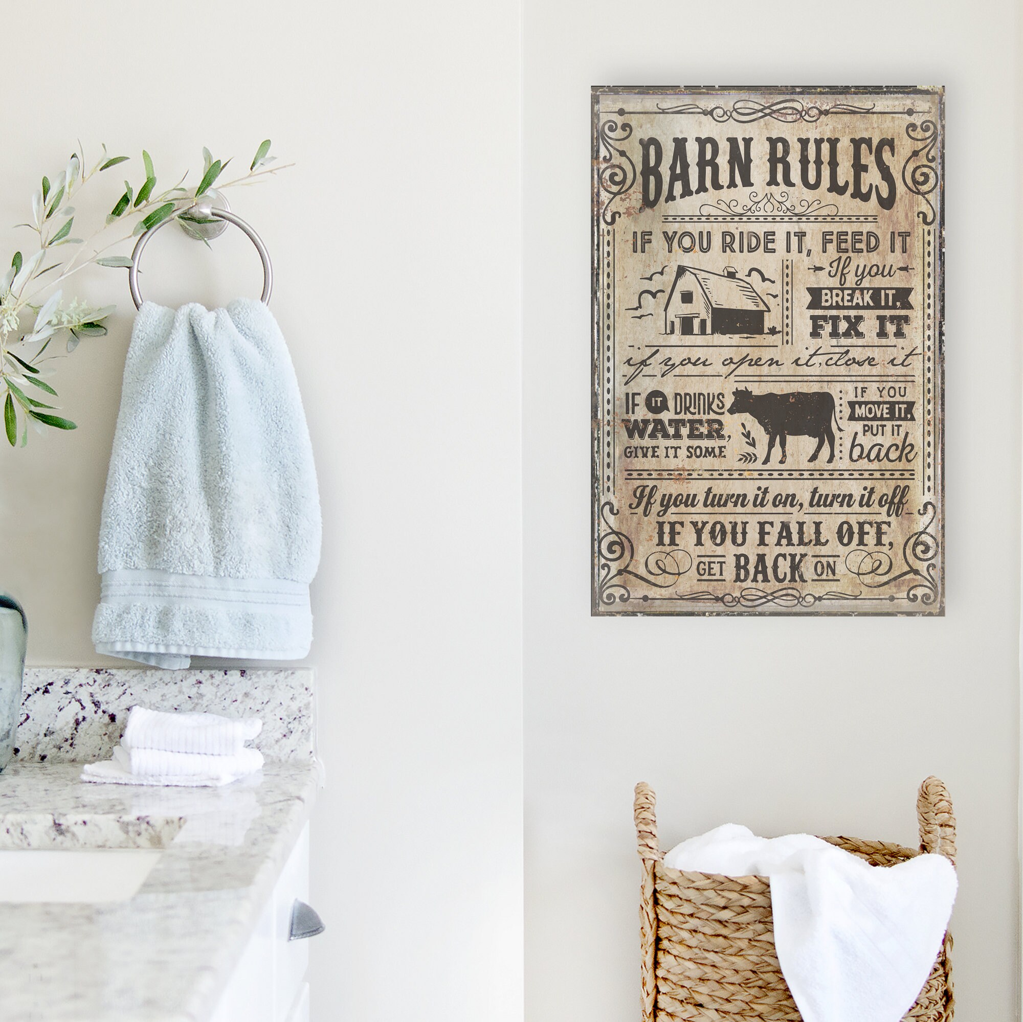 Barn Rules Sign Farm Gifts Vintage Inspired Barn Sign | Etsy