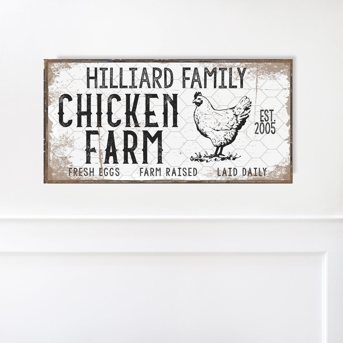 Chicken Farm Personalized Sign Modern Farmhouse Decor Large | Etsy