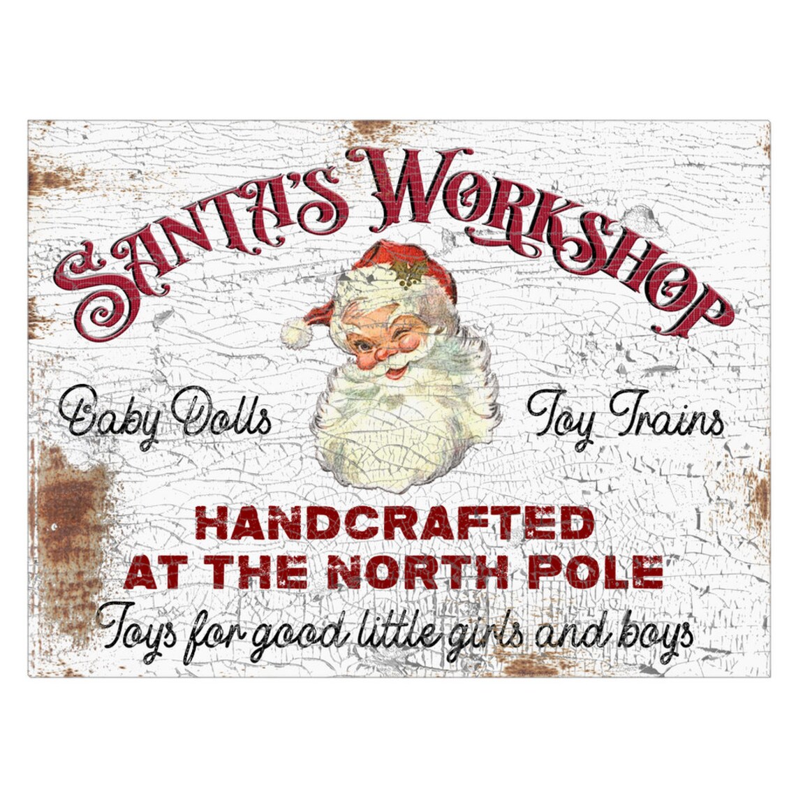 Santa's Workshop Sign Vintage Holiday Decor Vintage | Etsy