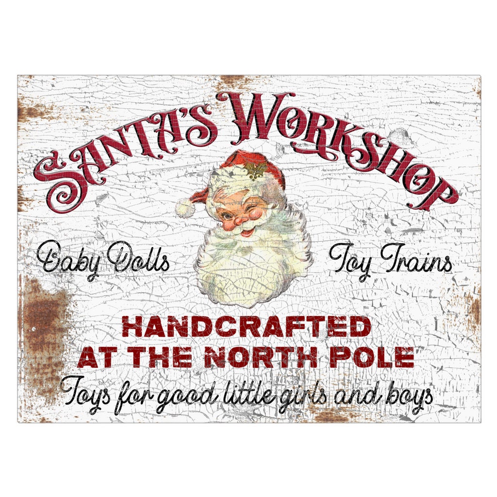Santa's Workshop Sign Vintage Holiday Decor Vintage - Etsy Canada