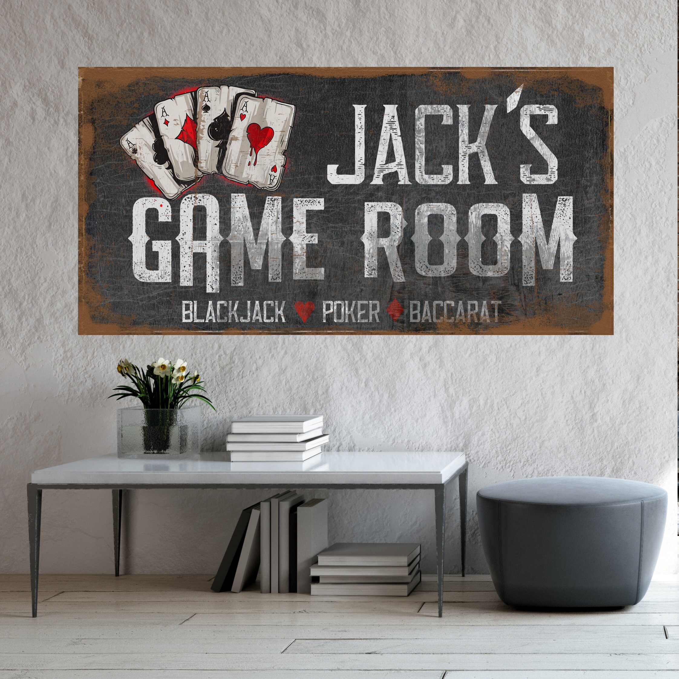 Game Room Personalized Sign Modern Farmhouse Decor Large | Etsy