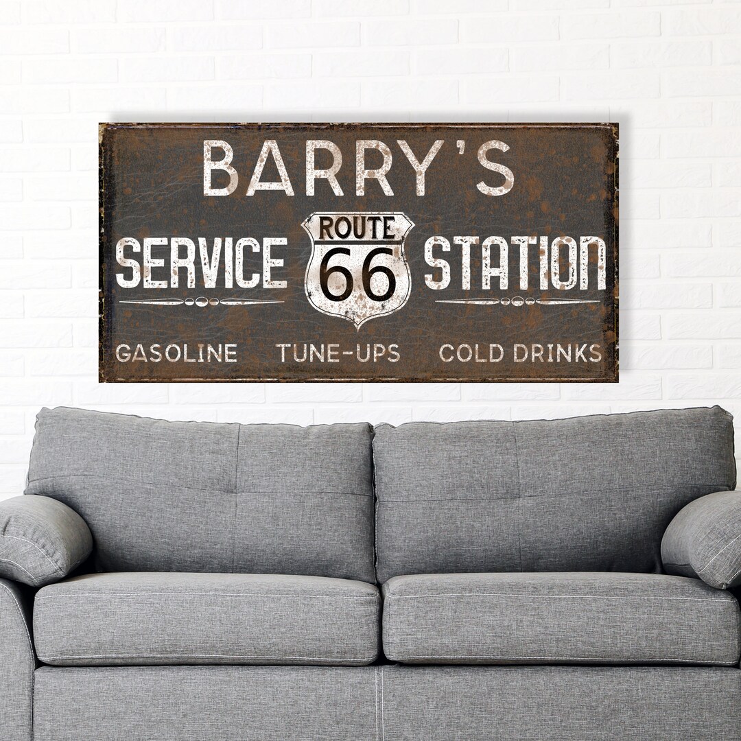 Personalized Service Station Sign, Modern Farmhouse Decor, Large Canvas ...
