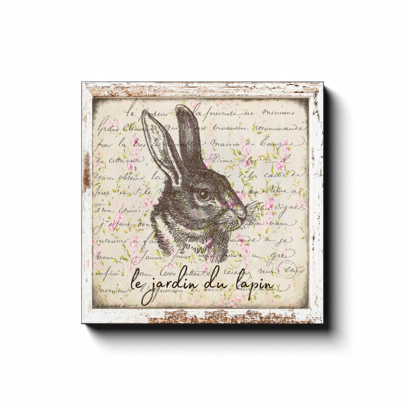 The Rabbits Garden Sign Le Jardin Du Lapin French Country | Etsy