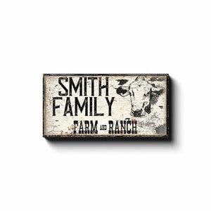 Custom Farm and Ranch Sign, Vintage Farmhouse Sign, Personalized Canvas ...