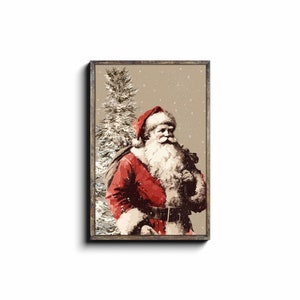 Father Christmas, Vintage Christmas Wall Art, Holiday Decor, Vintage ...
