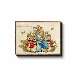 Classic Peter Rabbit Art, Flopsy, Mopsy, Cottontail and Peter, Large ...
