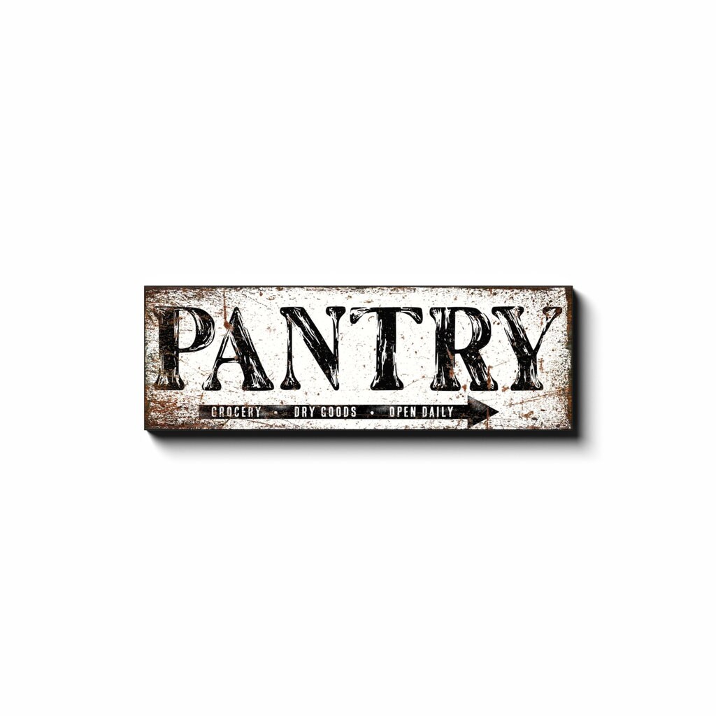Pantry Sign, Faux Metal Kitchen Sign, Vintage Canvas Art, Farmhouse ...