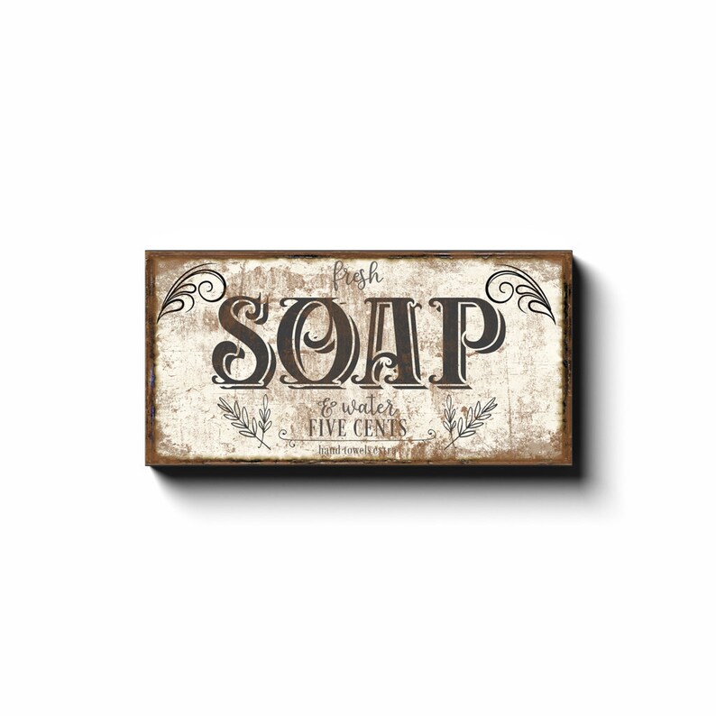 Fresh Soap and Water Sign Modern Farmhouse Decor Vintage - Etsy