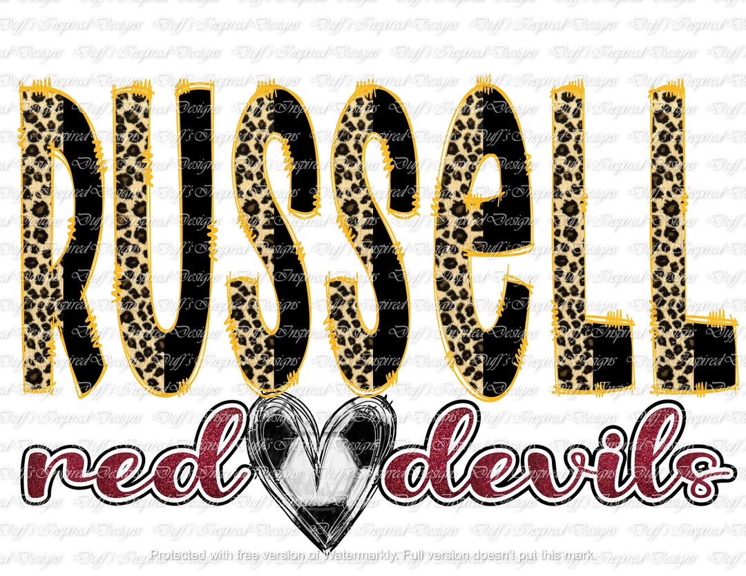 Russell Red Devils Soccer, PNG, Sublimation, Digital, Instant - Etsy