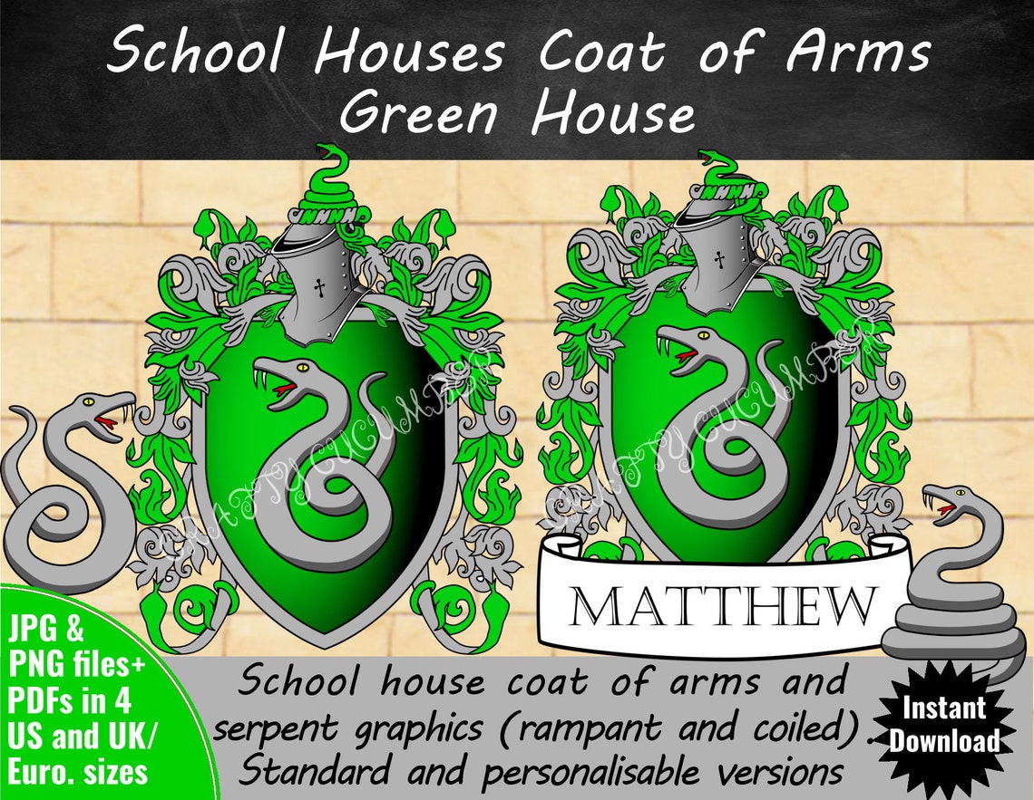 School Houses Coat of Arms and Heraldic Animal Graphics - Etsy