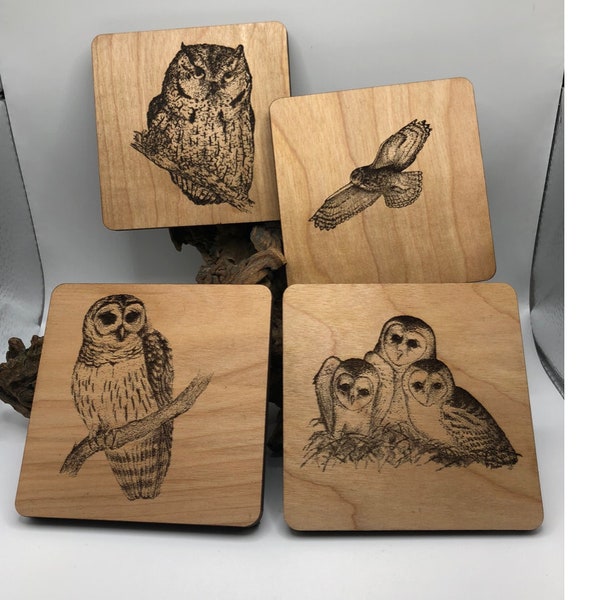 Owl Coasters - Etsy