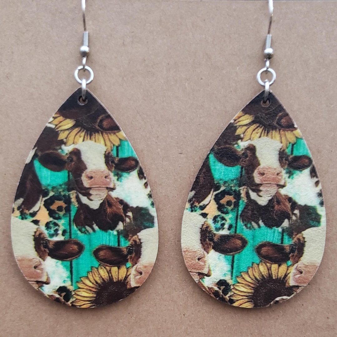 Cow Fancy Earrings Whimsy! Cow Lovers! - Etsy