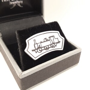 Steam Engine Tie Pin headboard Design Handmade From Sterling | Etsy UK