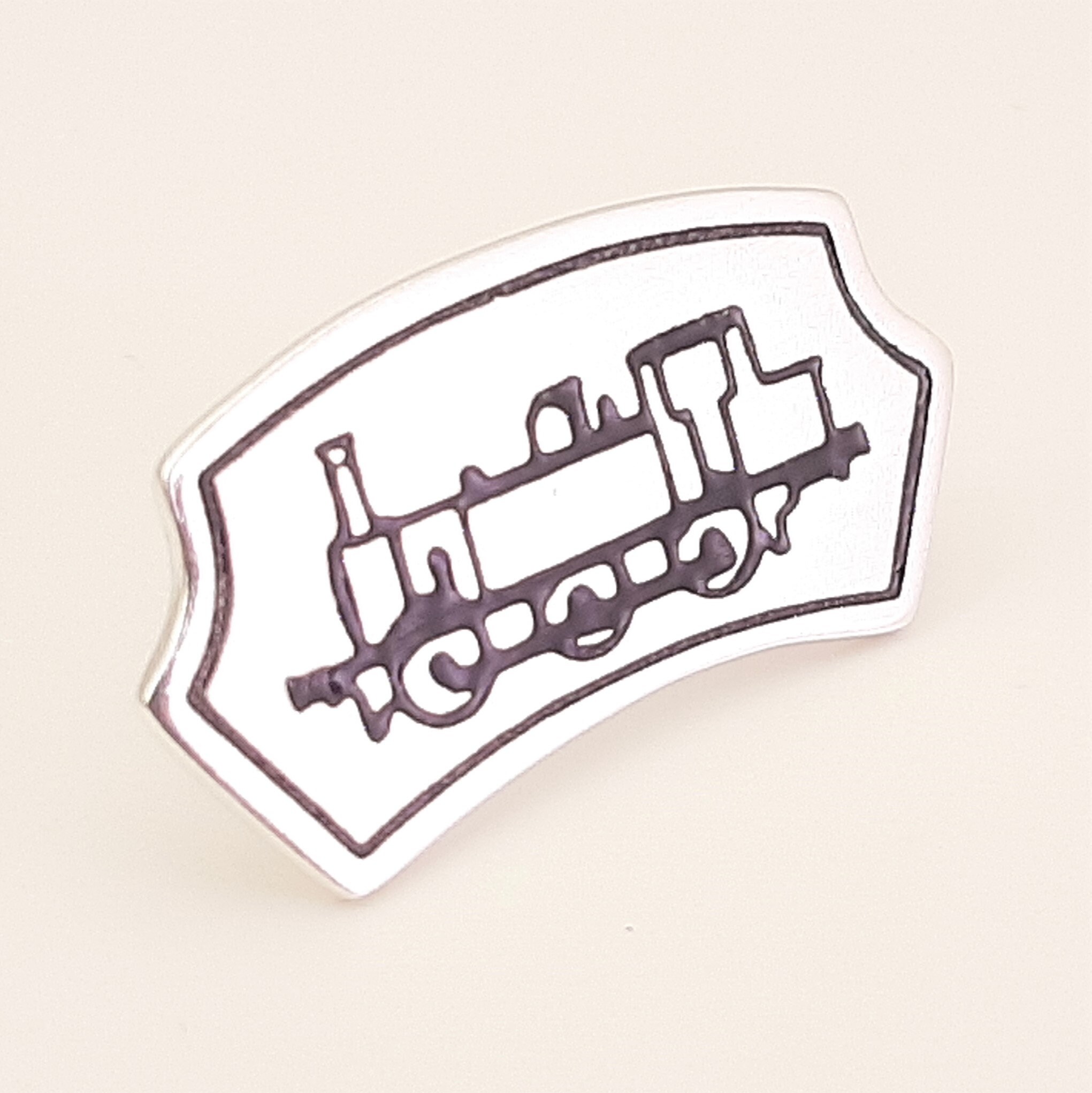 Steam engine tie pin headboard design handmade from sterling | Etsy