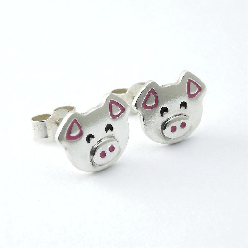 Pig Stud Earrings Handmade From Sterling Silver - Etsy