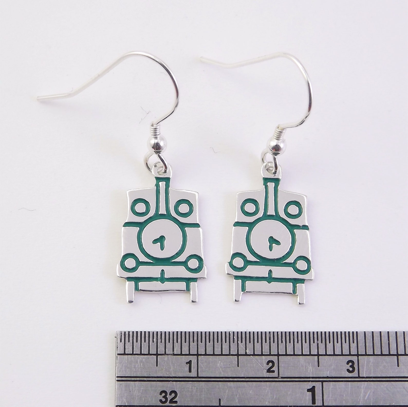 Steam Train Drop Earrings Handmade From Sterling Silver 4 - Etsy