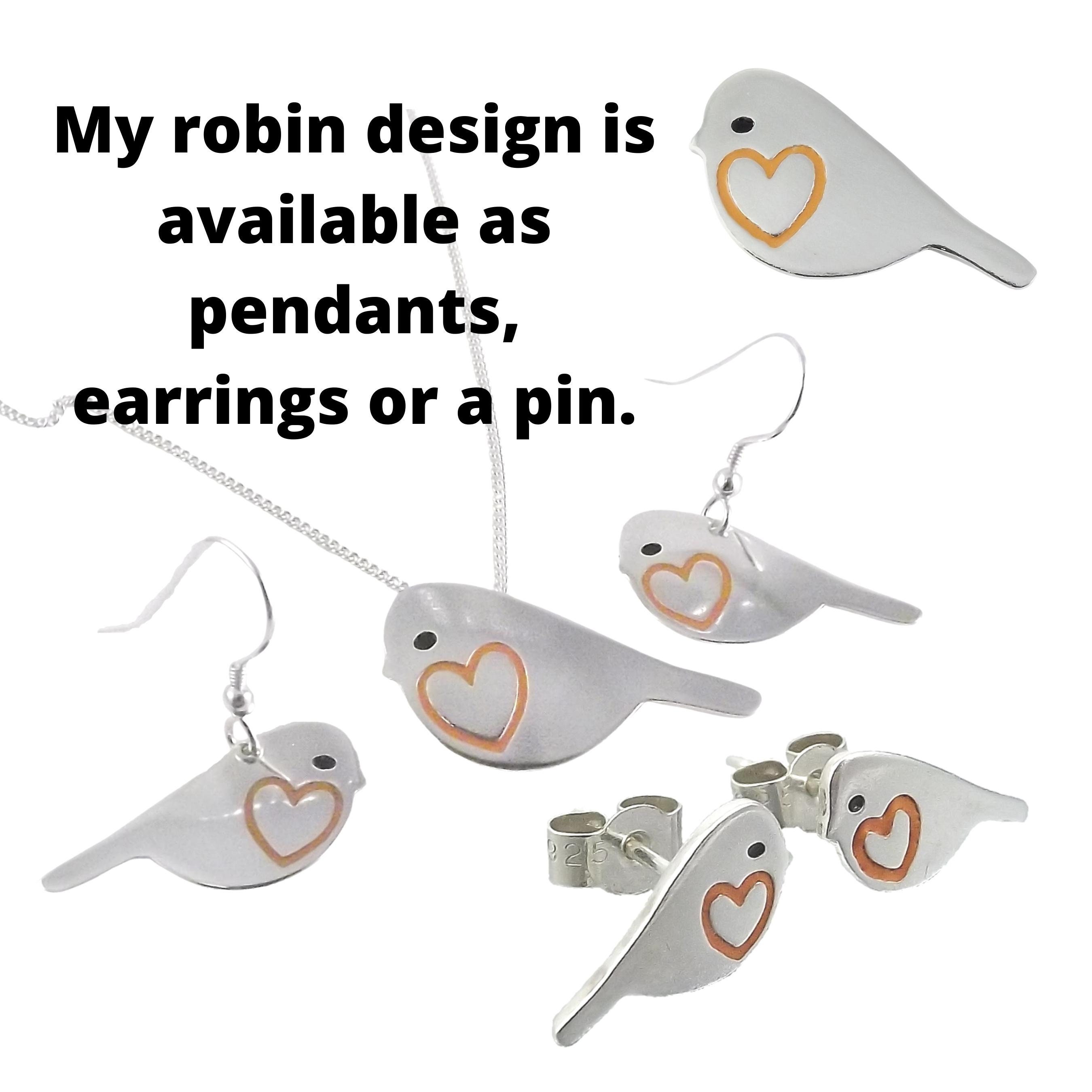 Robin jewellery set small pendant and drop earrings - Etsy Nederland