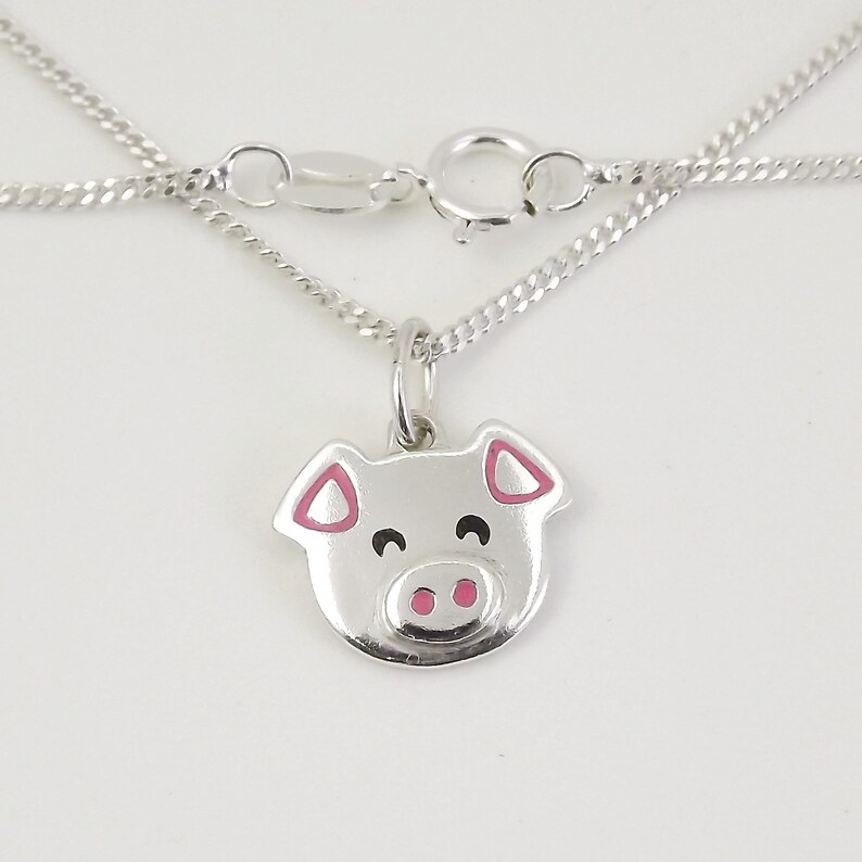 Pig Pendant (coloured, Small), Handmade From Sterling Silver - Etsy