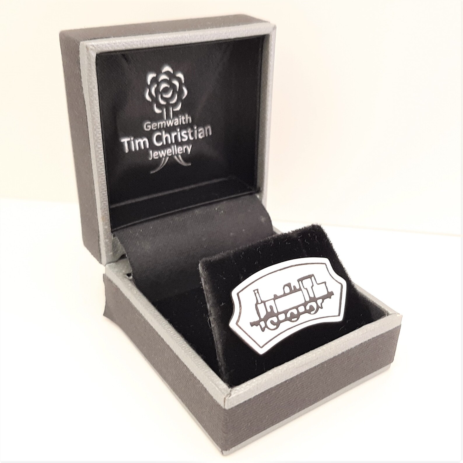 Steam Engine Tie Pin headboard Design Handmade From Sterling | Etsy UK