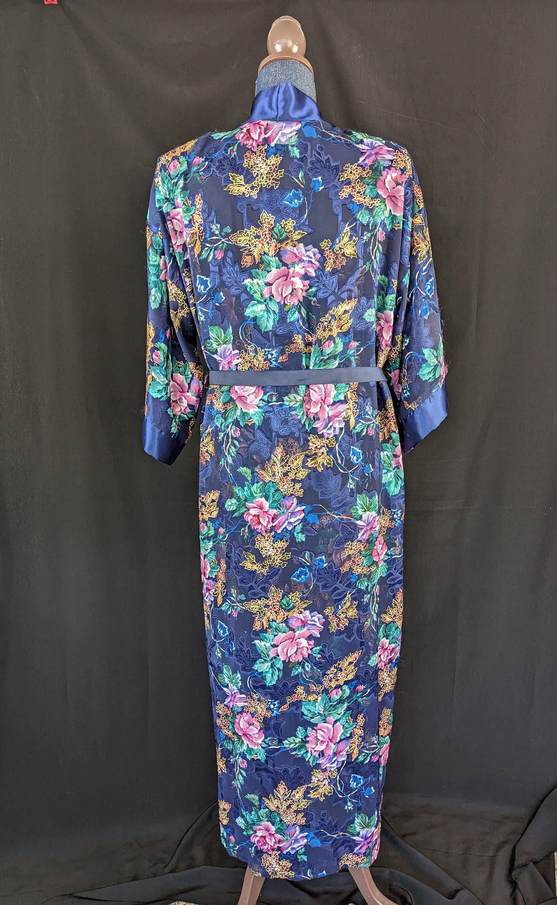 Vintage Slip Nightgown and Robe Set Floral Sheer Blue - Etsy