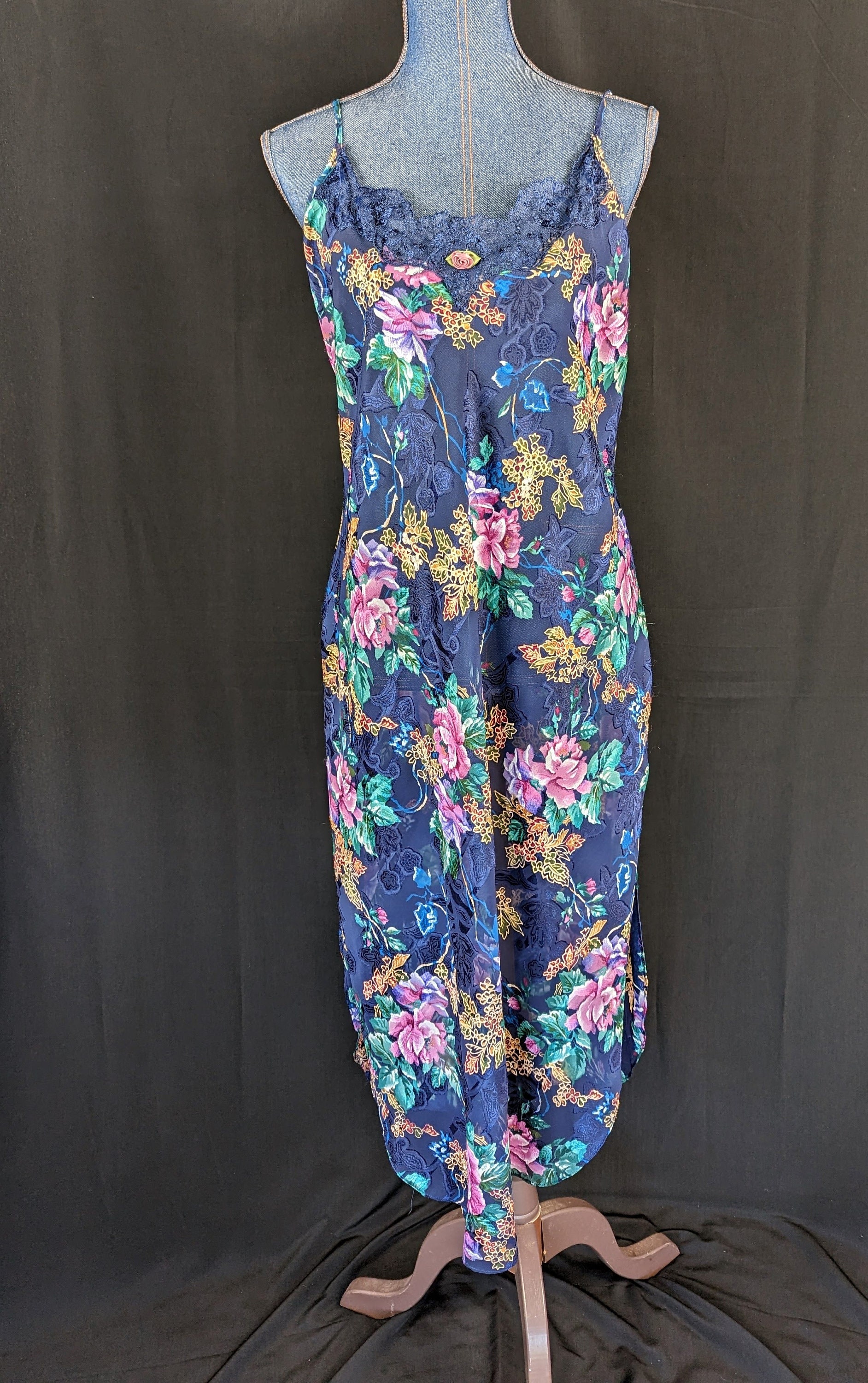 Vintage Slip Nightgown and Robe Set Floral Sheer Blue - Etsy