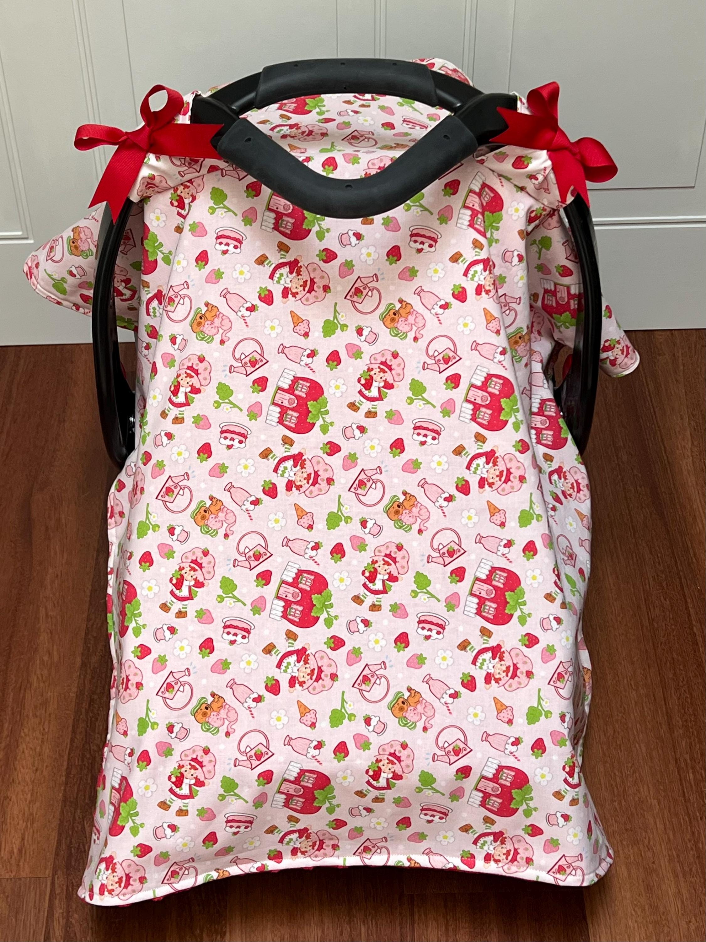 Newborn Car Seat Cover Strawberry Shortcake Nursery Gift Baby Girl ...