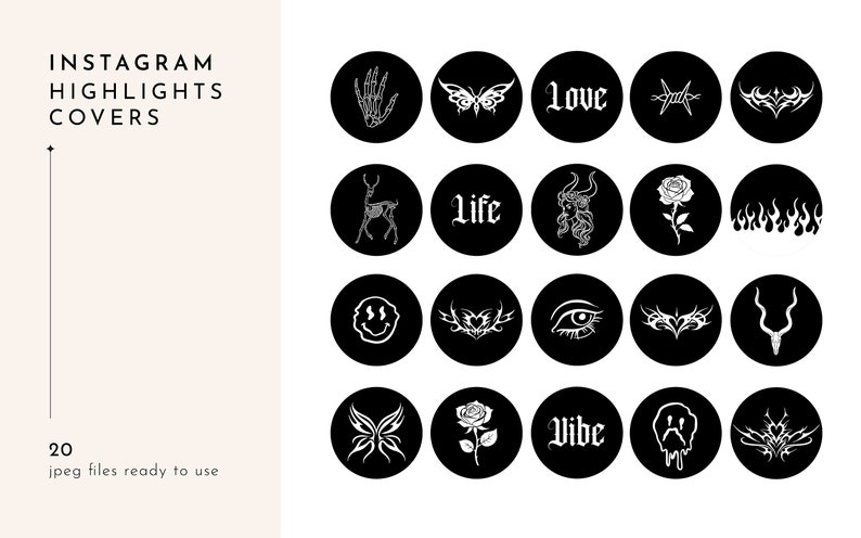 Gothic Neo Cybersigilism Instagram Highlight Icons. Y2K Instagram Story ...