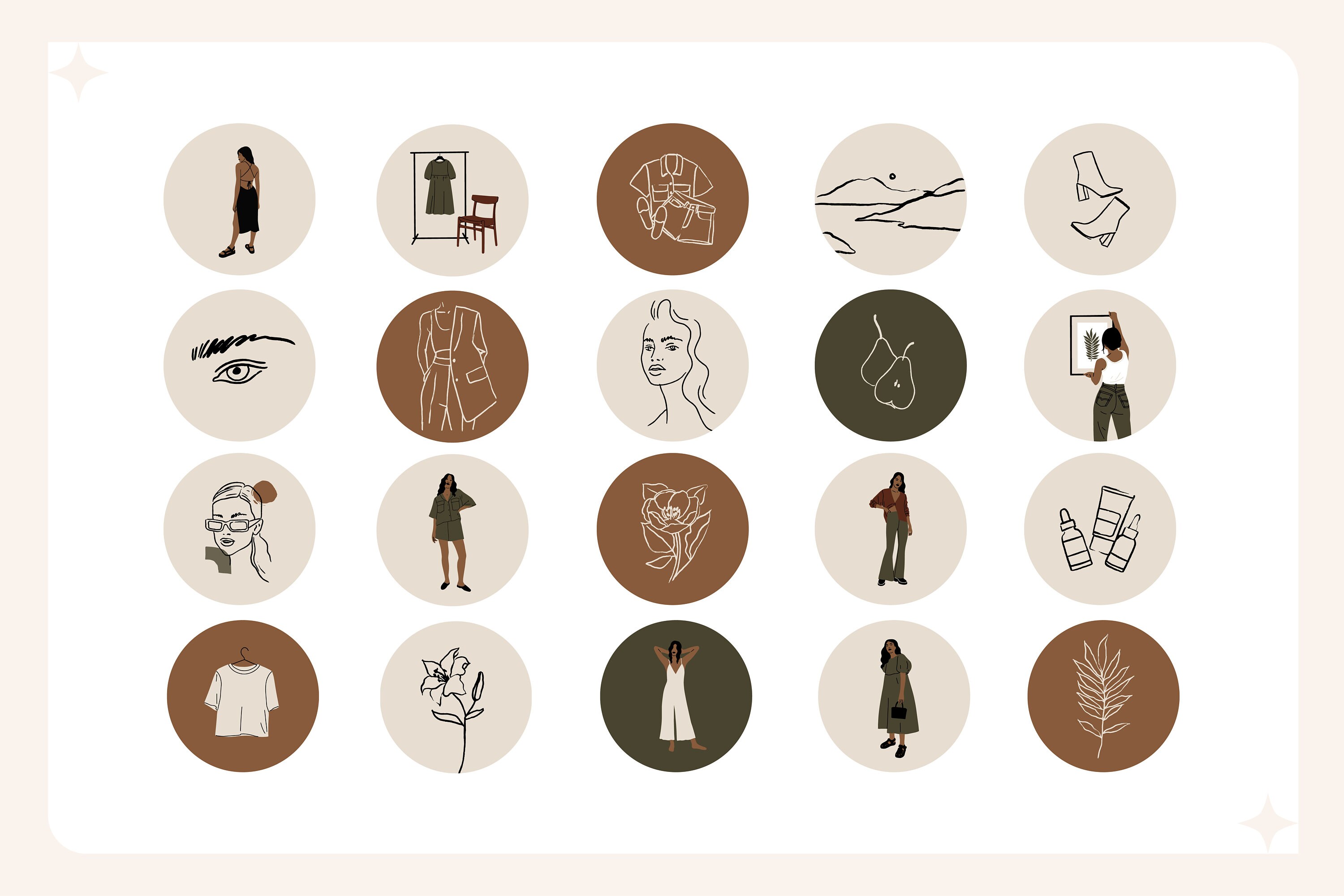 Influencer Instagram Story Highlight Icons. Beauty Stylist Woman Blog ...