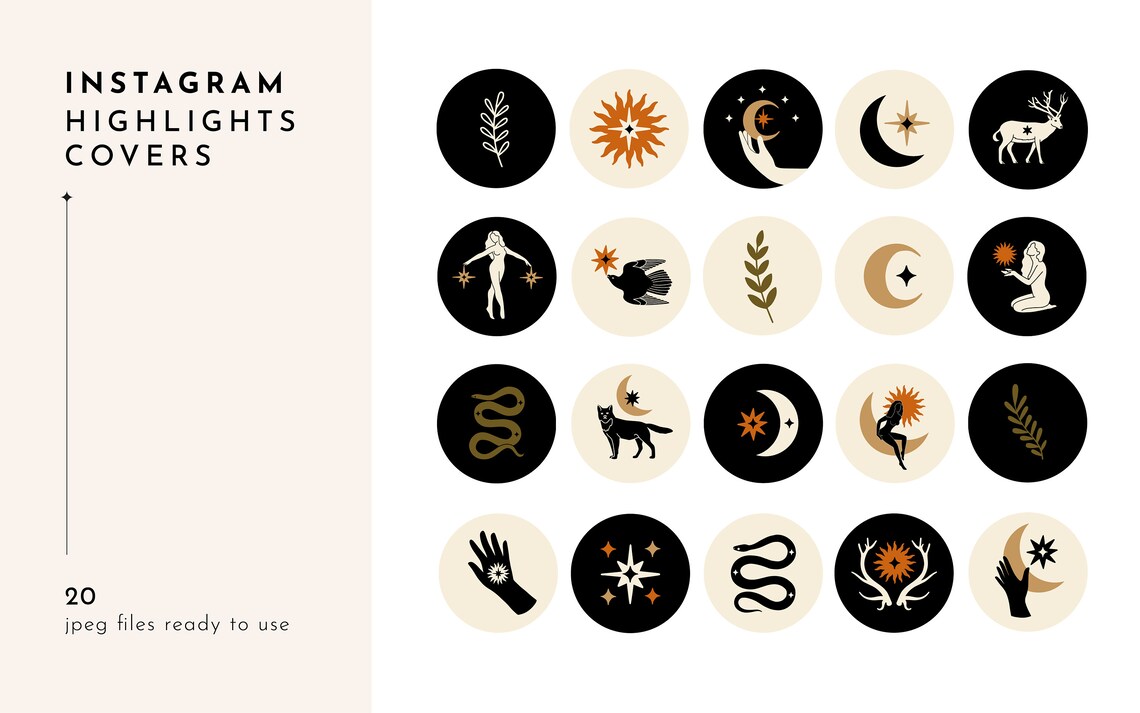 Celestial Instagram Highlight Icons. Mystic Instagram Story Covers ...
