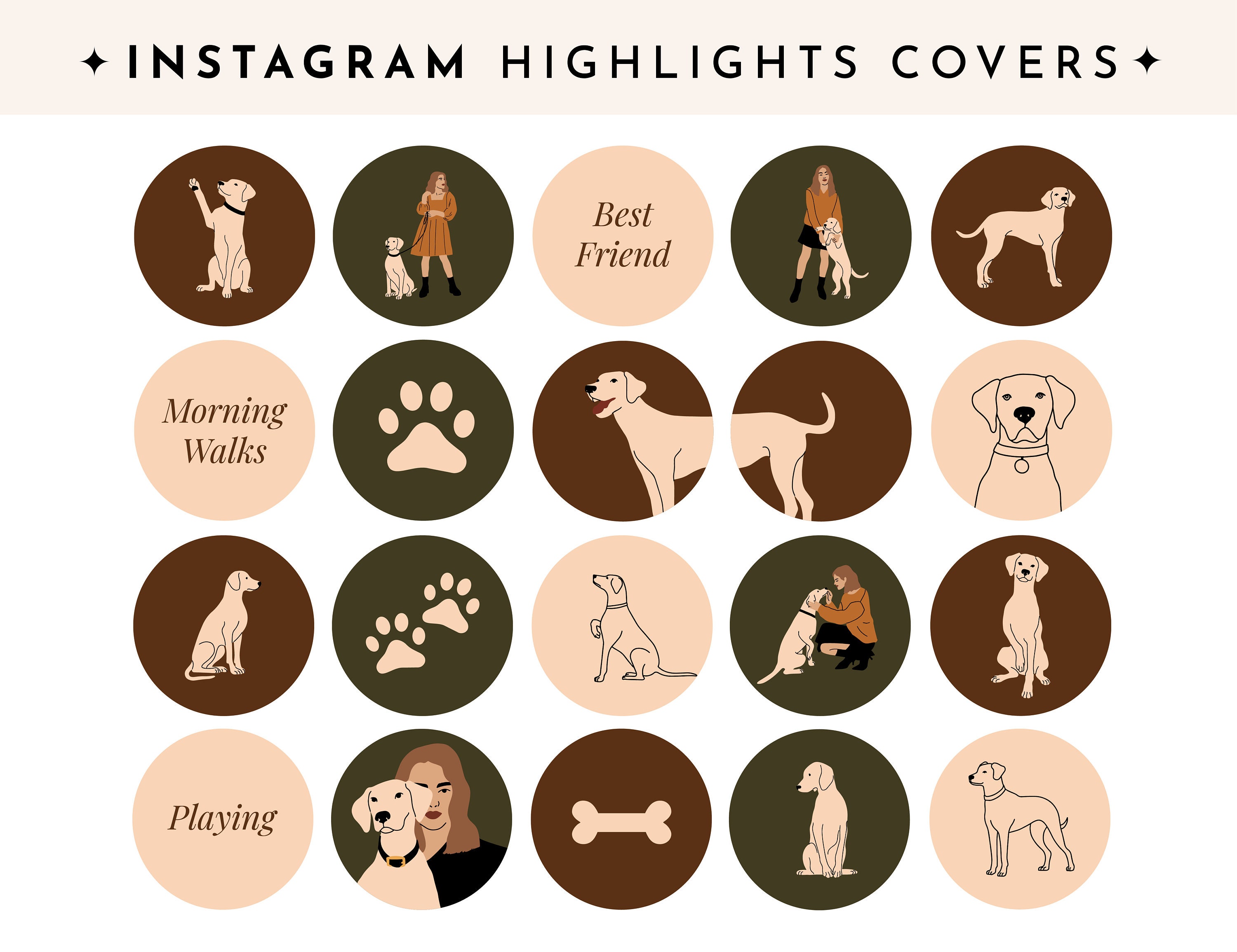 Dog Mom Instagram Story Template. Dog Lover Instagram Stories Highlight ...