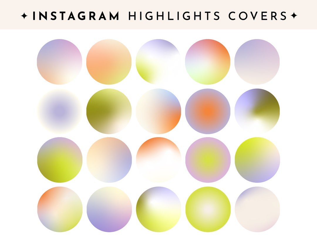 Aura Gradient Instagram Highlight Covers. Dreamy Groovy Retro Gradient ...